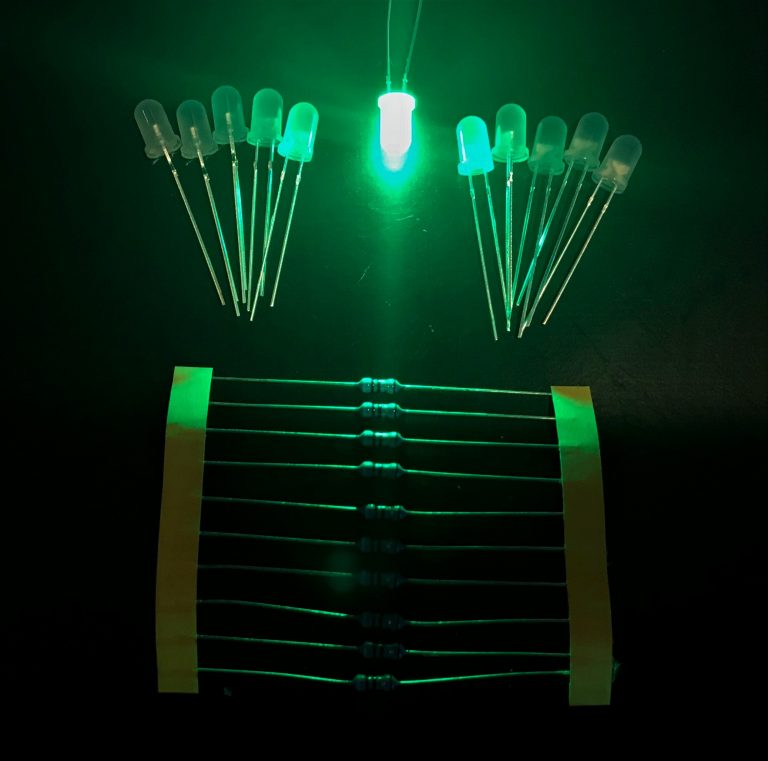 10 PACK – Beautiful Emerald Green 5mm LED Plus Resistors and ...