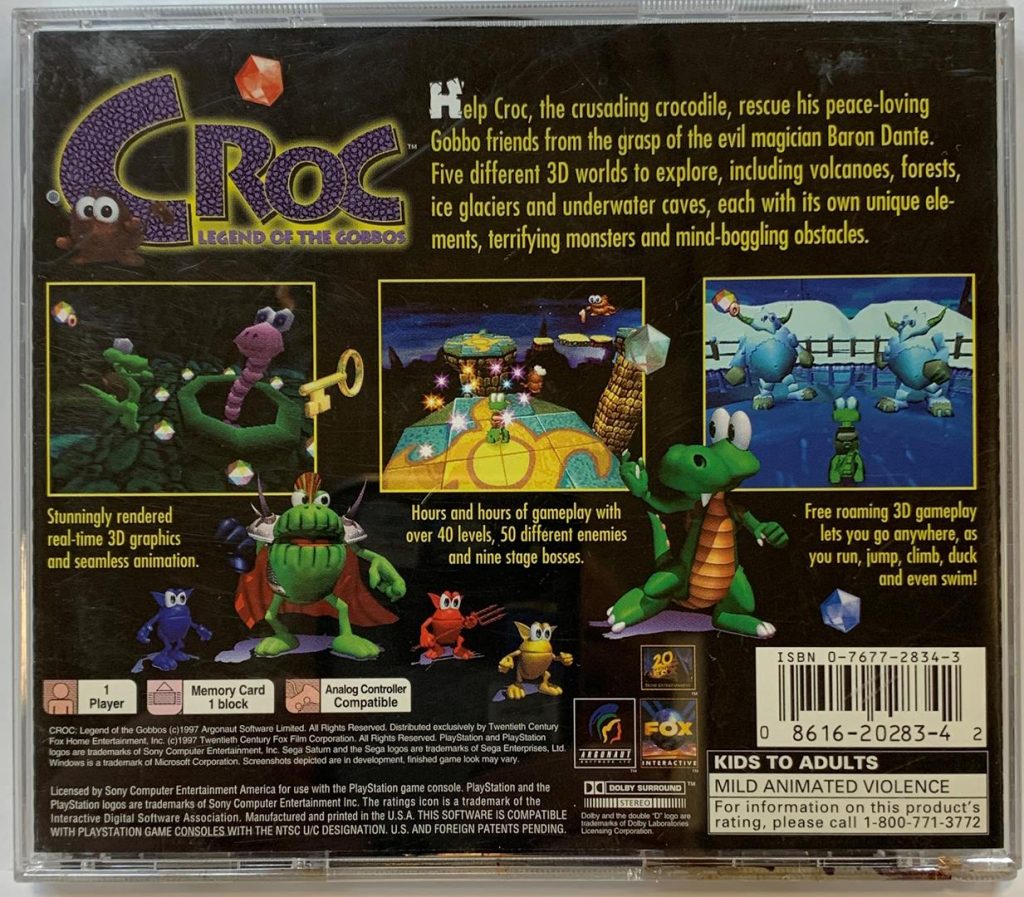 Croc: Legend Of The Gobbos (Sony Playstation, 1997) CIB Complete PS1 ...
