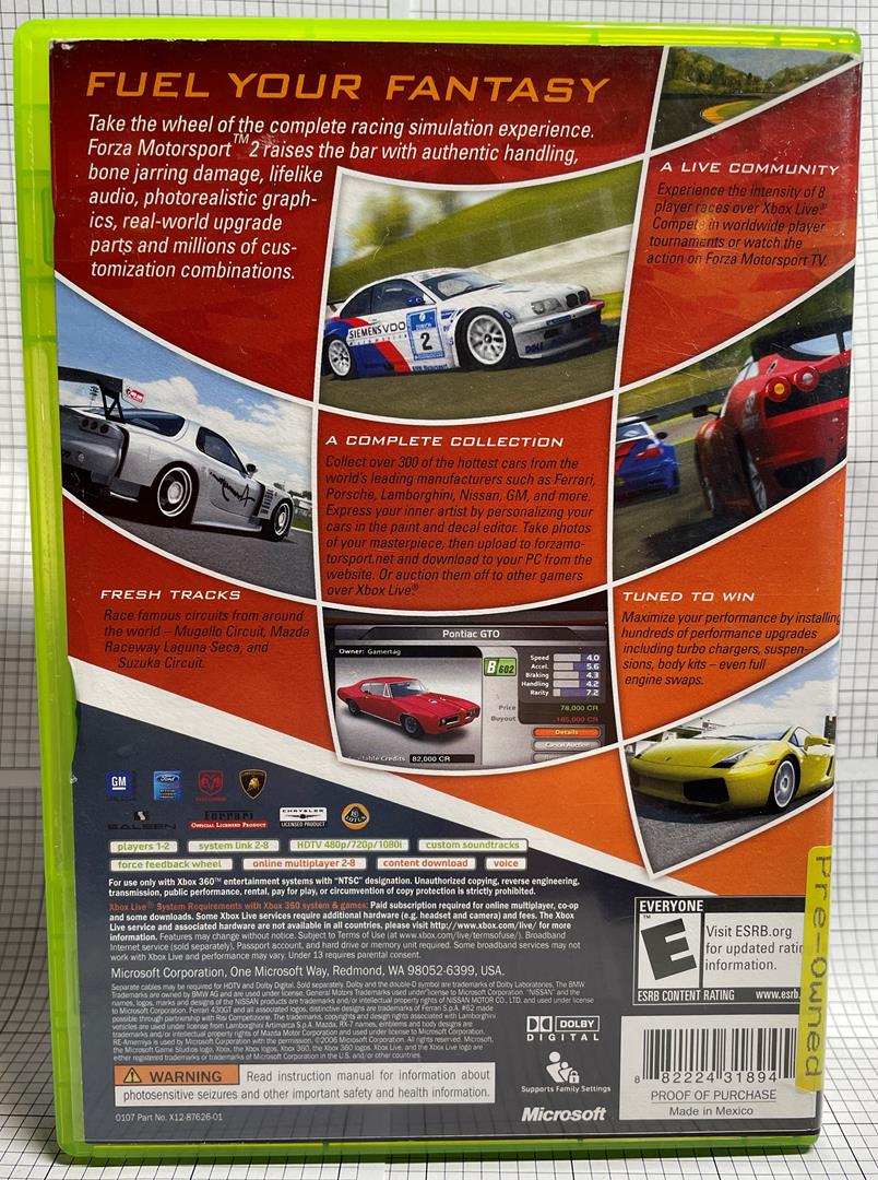 Forza 2 XBOX 360 Racing / Driving (Video Game) Complete In Box ...