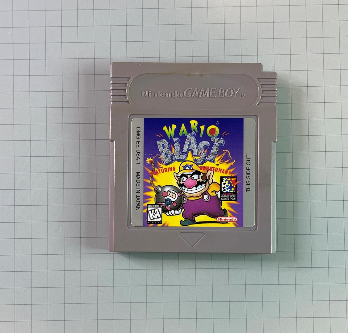 WARIO BLAST featuring BOMBERMAN • Nintendo Game Boy Authentic w/ level ...