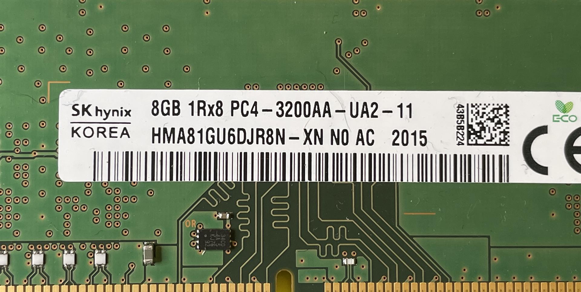 SK Hynix 16GB (2x8GB) 1Rx8 PC4-3200AA DDR4 Desktop UDIMM Memory Ram ...