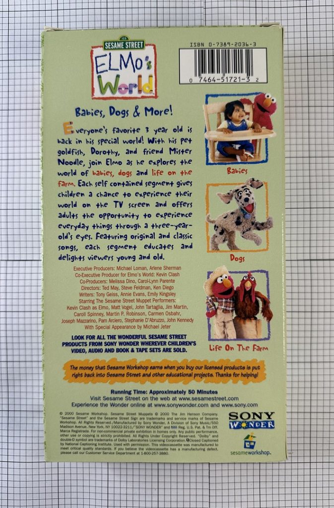 Sesame Street – Elmo’s World Babies, Dogs And More (VHS 2000) – GeekGearStore