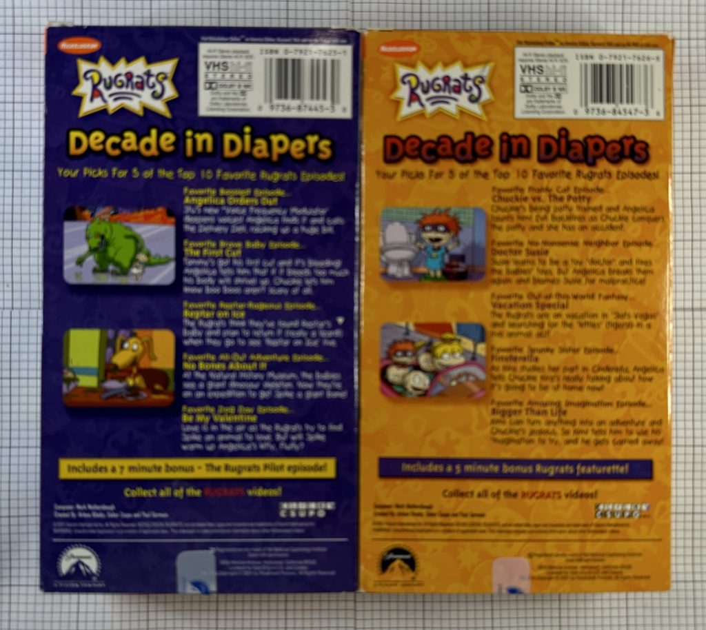 Nickelodeon – Rugrats Decade In Diapers Vol.1 & Vol.2 (2001 VHS) – GeekGearStore