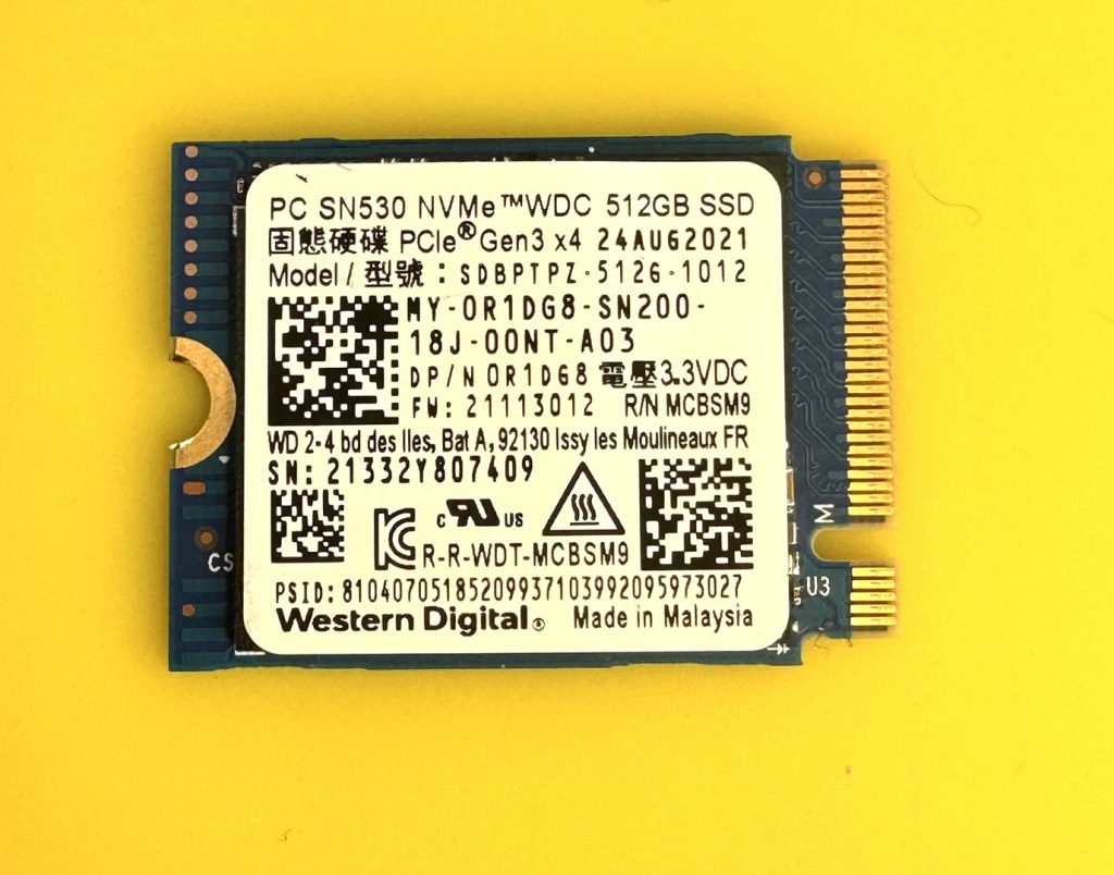 Western Digital WD SN530 512GB SSD M.2 2230 30mm NVMe 0R1DG8 R1DG8 ...